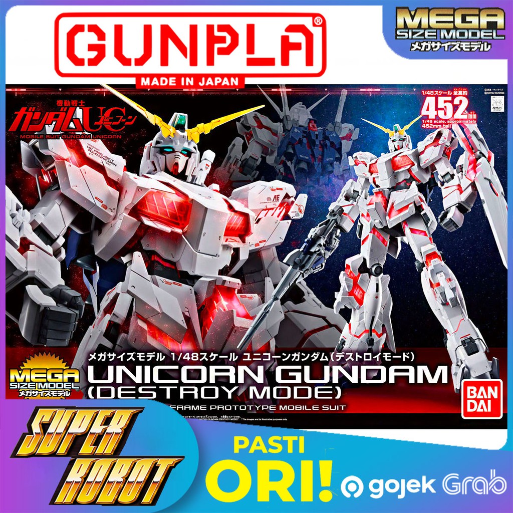Jual 𝗕𝗔𝗡𝗗𝗔𝗜 Mega Size 1/48 RX-0 Unicorn Gundam Destroy Mode | Shopee ...