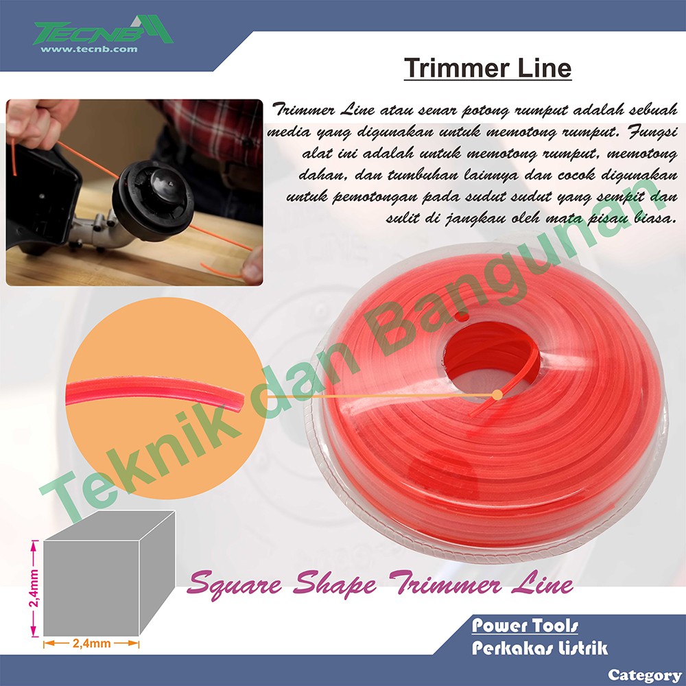 Jual Trimmer Line / Senar Potong Rumput 50 meter | Shopee Indonesia