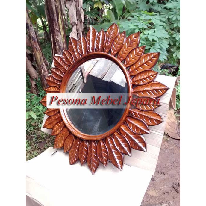 Jual Pigura atau Frame atau Bingkai Cermin Ukir Daun Matoa Kayu Jati ...