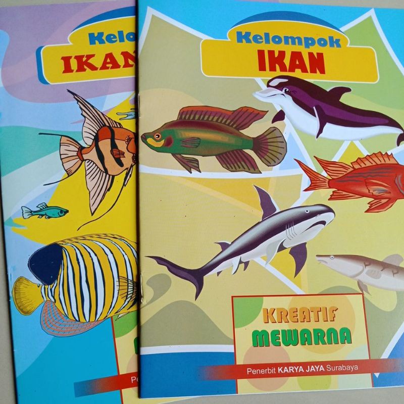 Jual BUKU Kreatif Mewarnai Kelompok Ikan Untuk ANAK PAUD TK KJS Bisa ...