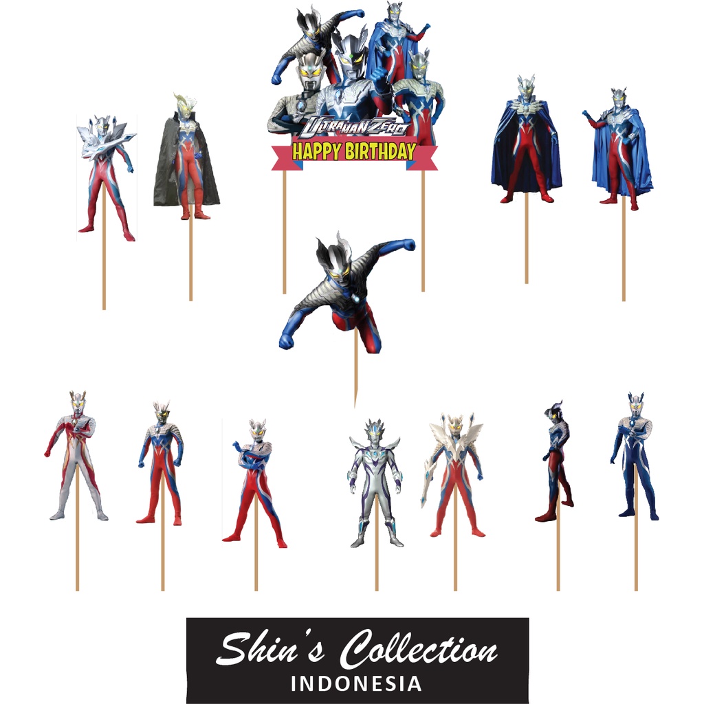 Jual Cake topper Ultraman Zero solo set isi 13 pc | Shopee Indonesia