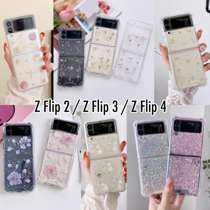 Jual SAMSUNG Z FLIP 4 ZFLIP4 FLIP4 CASE Motif Bunga Star Glitter ...