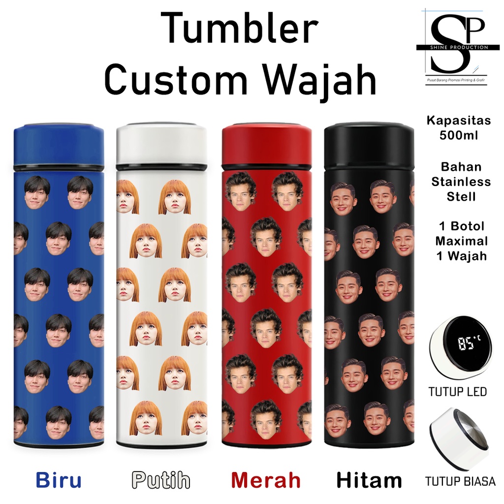 Jual Tumbler Custom Muka Led Thermos Custom | Shopee Indonesia