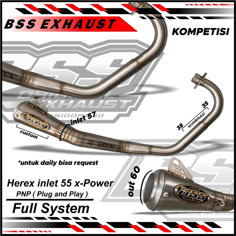 Jual HEREX TYPE X POWER INLET 55 FULLSYSTEM BSS EXHAUST | Shopee Indonesia