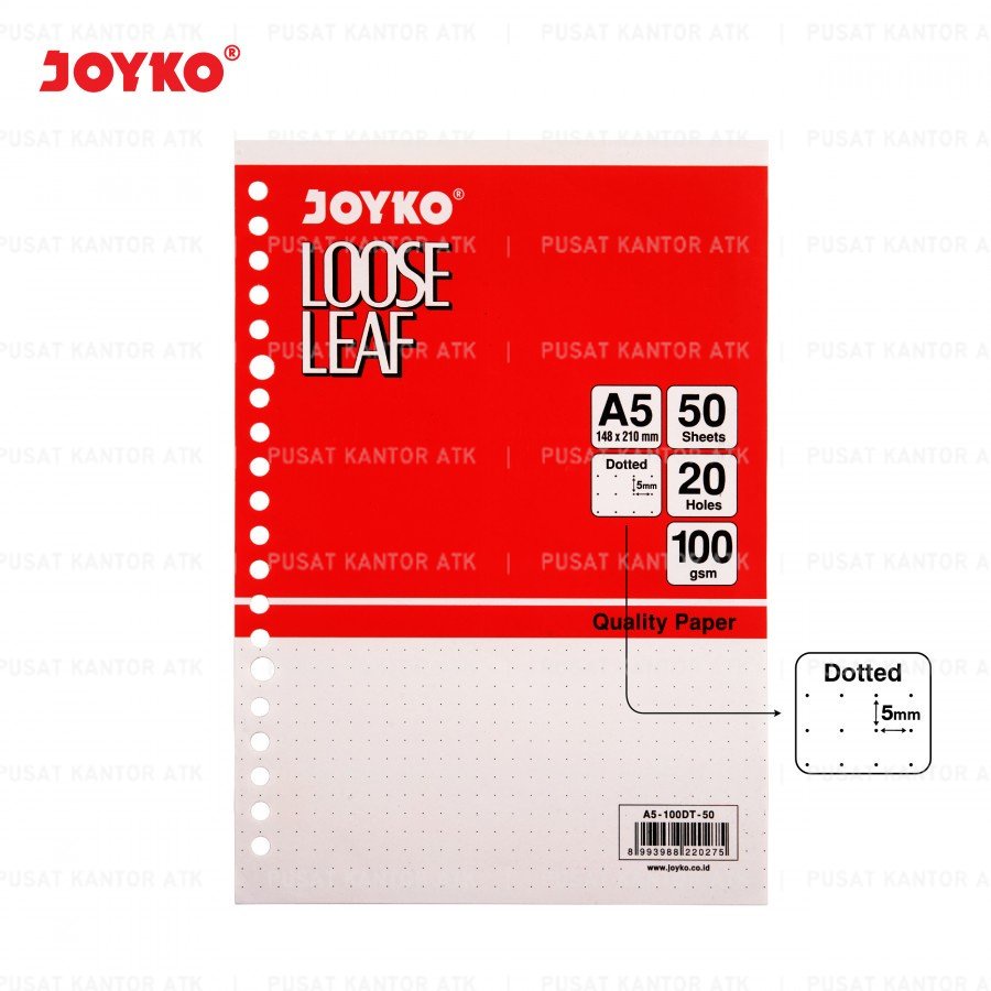 Jual Loose Leaf Isi Kertas File Binder Joyko A5-100DT 100 Lembar Dotted SATUAN - SHSNP Kertas ...