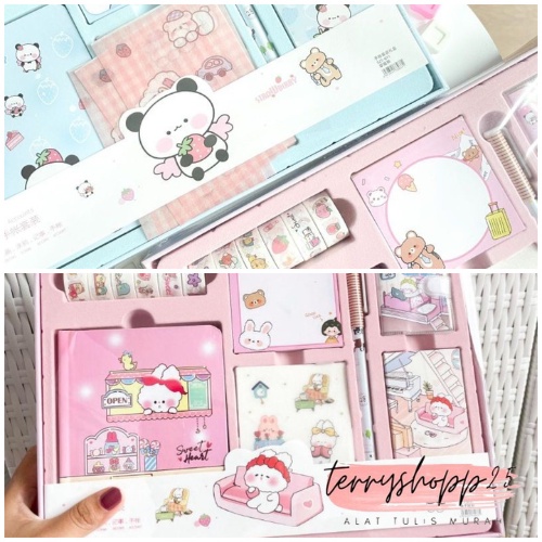 Jual Paket Jurnal 7 In 1 Kelinci / Panda Paket Alat Tulis Lengkap Kado ...