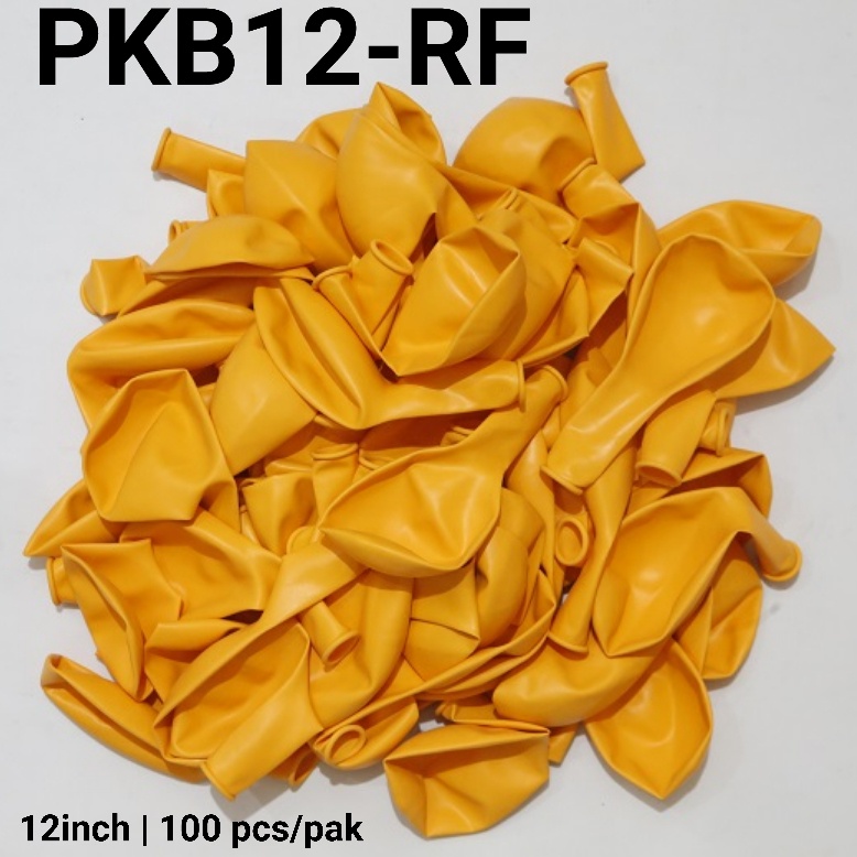 Jual PKB12-RF Balon latex 12 inch isi 100 doff retro vintage kuning ...