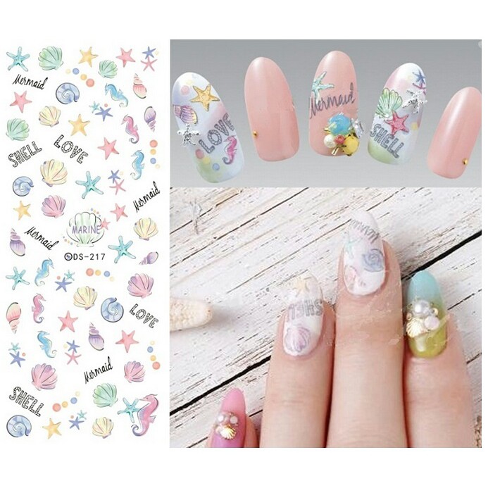 Jual Mickey Mouse Shell Heart Love Star Ribbon Cake Flower Water Decal ...