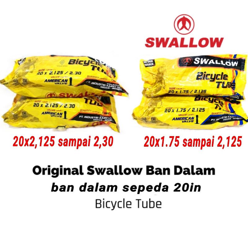 Jual Ban dalam BMX SWALLOW 20 x 1.75 / 2.125 / 2.30 cocok untuk semua jenis sepeda 20in produk ...