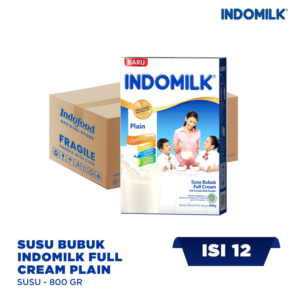 Jual 1 ctn - Susu Bubuk Indomilk Full Cream Plain 800gr | Shopee Indonesia