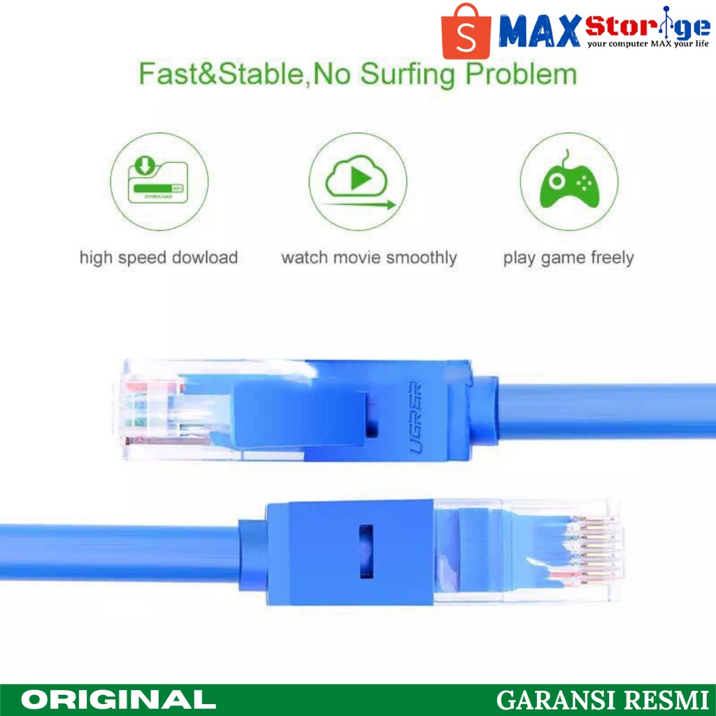 Jual UGREEN CAT6 CAT 6 UTP ETHERNET CABLE BLUE KABEL LAN BIRU | Shopee ...