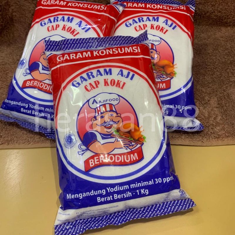 Jual Garam konsumsi, garam aji Cap Koki beriodium 1 kg per pack ...