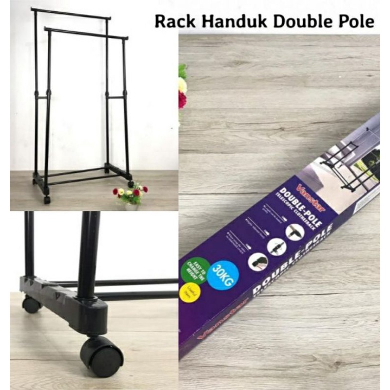 Jual DOUBLE ROAD RACK GEN 1 SERBAGUNA JEMURAN RAK BAJU GANTUNG DISPLAY ...