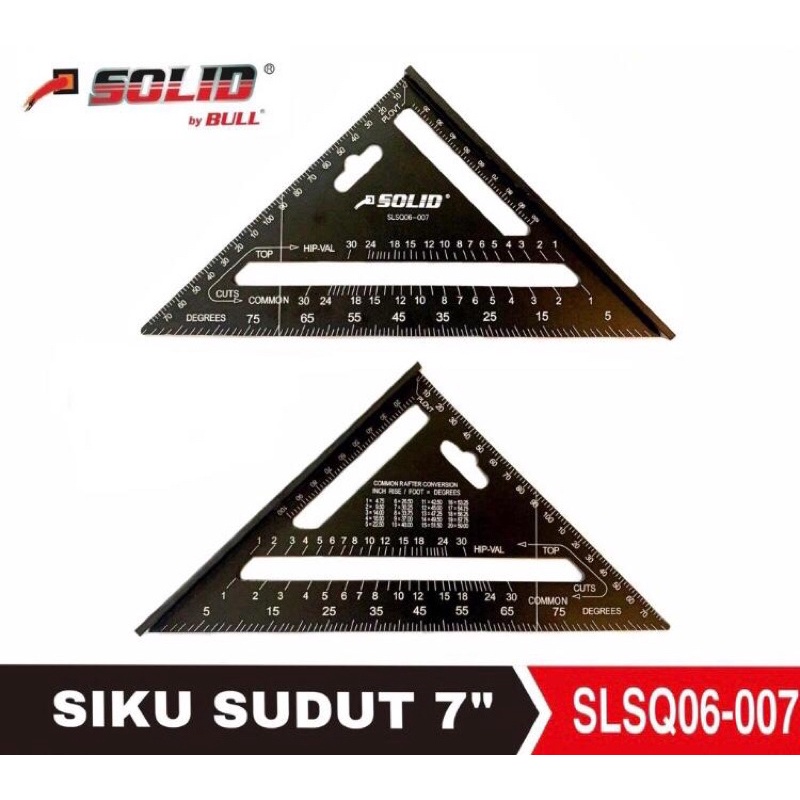 Jual SIKU SUDUT SEGITIGA 7 INCHI SOLID BULL/PENGGARIS SIKU SUDUT ...