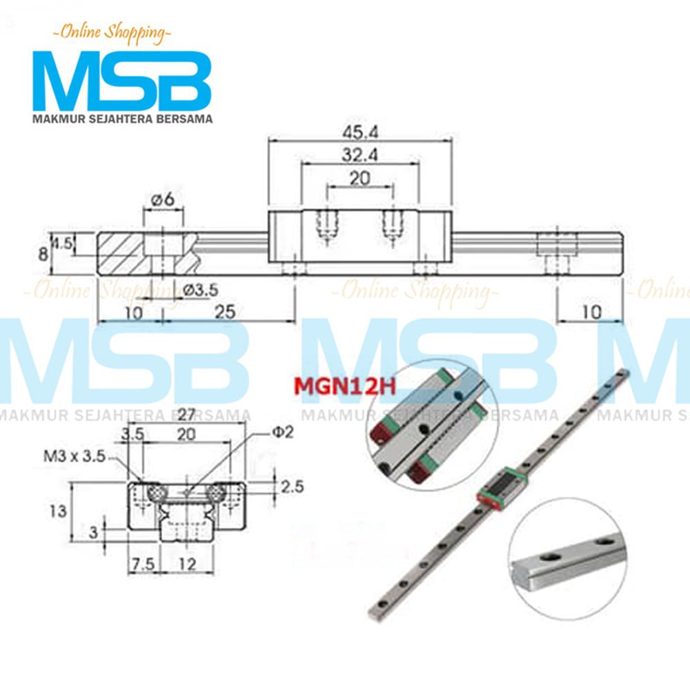 Jual MGN12H dan Rail Guide 25cm Termurah | Shopee Indonesia