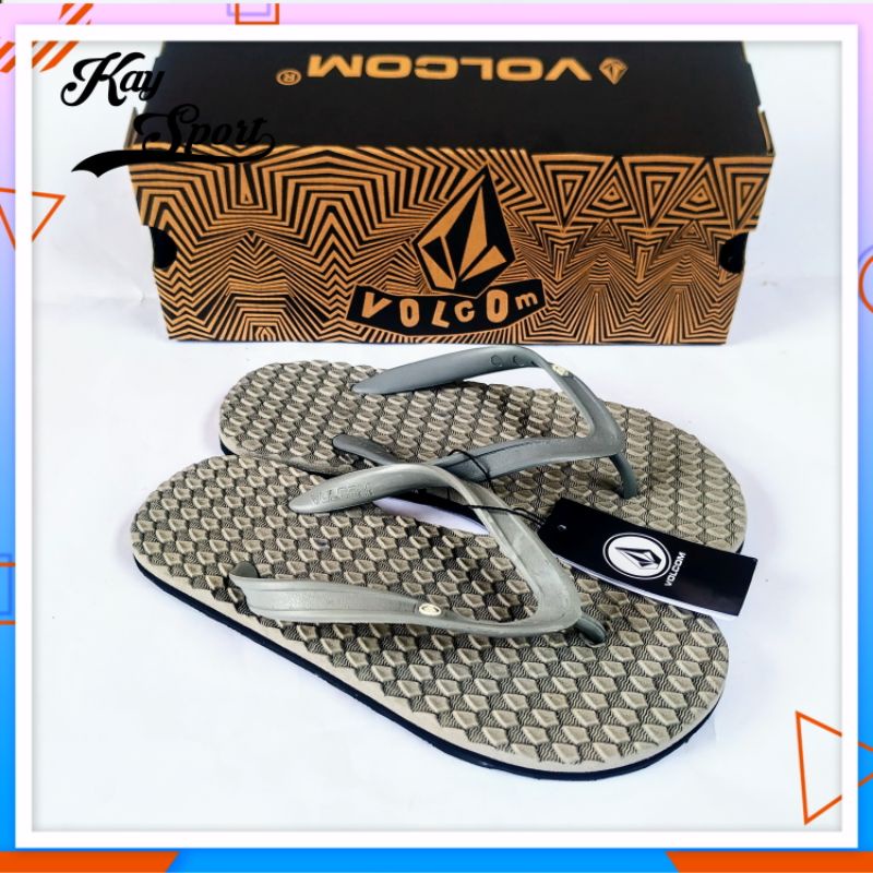 Jual sandal jepit volcom pria official pria terbaru logo embos | Shopee Indonesia