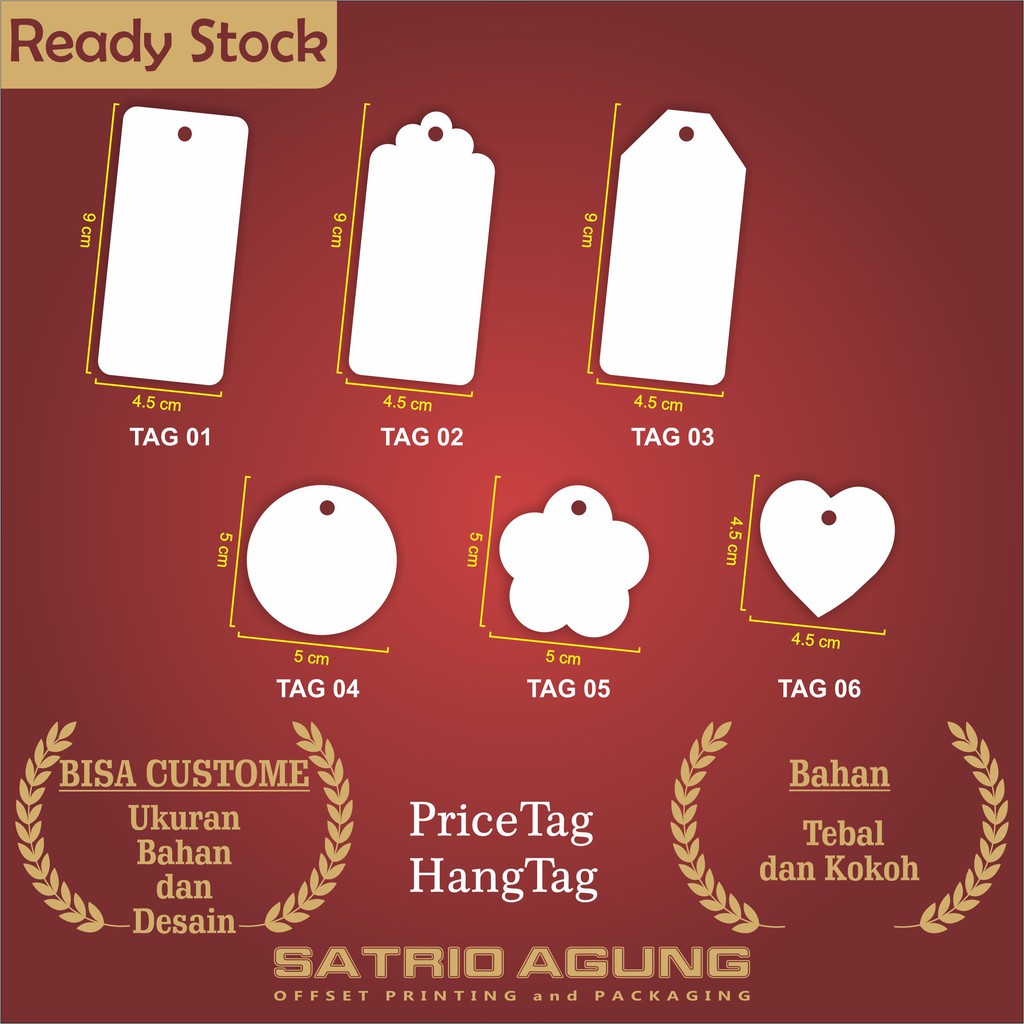 Jual Pricetag/Hangtag/Handtag/Label Harga/Label Baju/Tag Ivory | Shopee ...