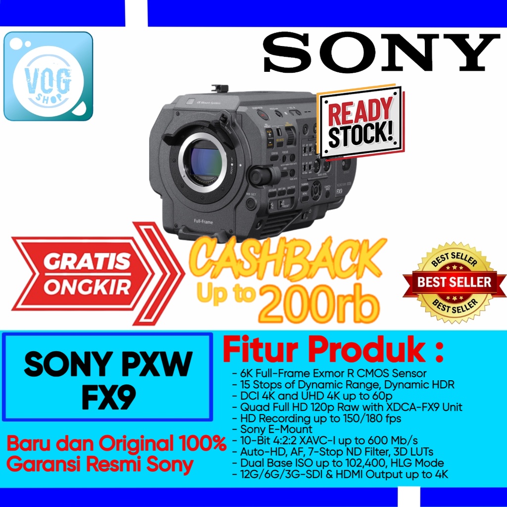 Jual Sony PXW-FX9 XDCAM 6K Full-Frame Cinema Camera - Sony FX9 | Shopee ...