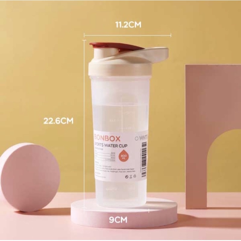 Jual MINISO ORIGINAL - Shaker Flimty - Botol Air Minum Kaca Glass Water ...