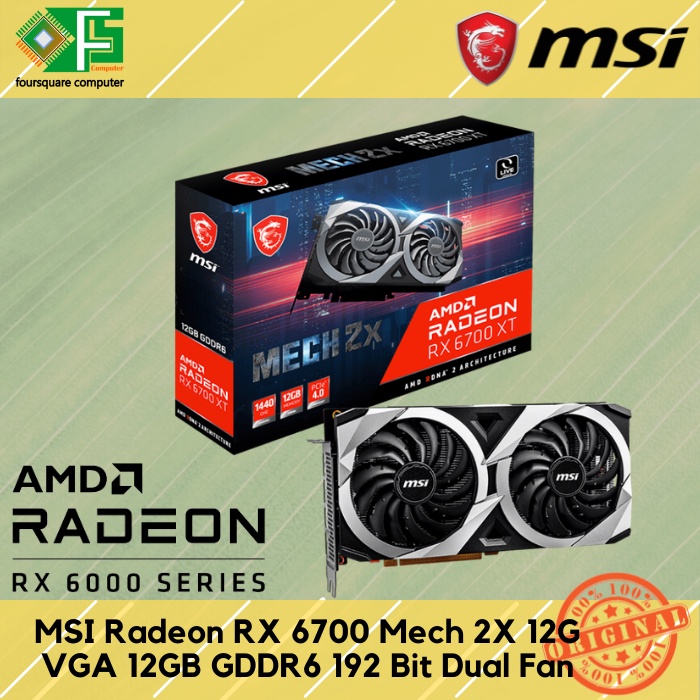 Jual MSI Radeon RX 6700 XT Mech 2X 12G VGA 12GB GDDR6 192 Bit Dual Fan ...