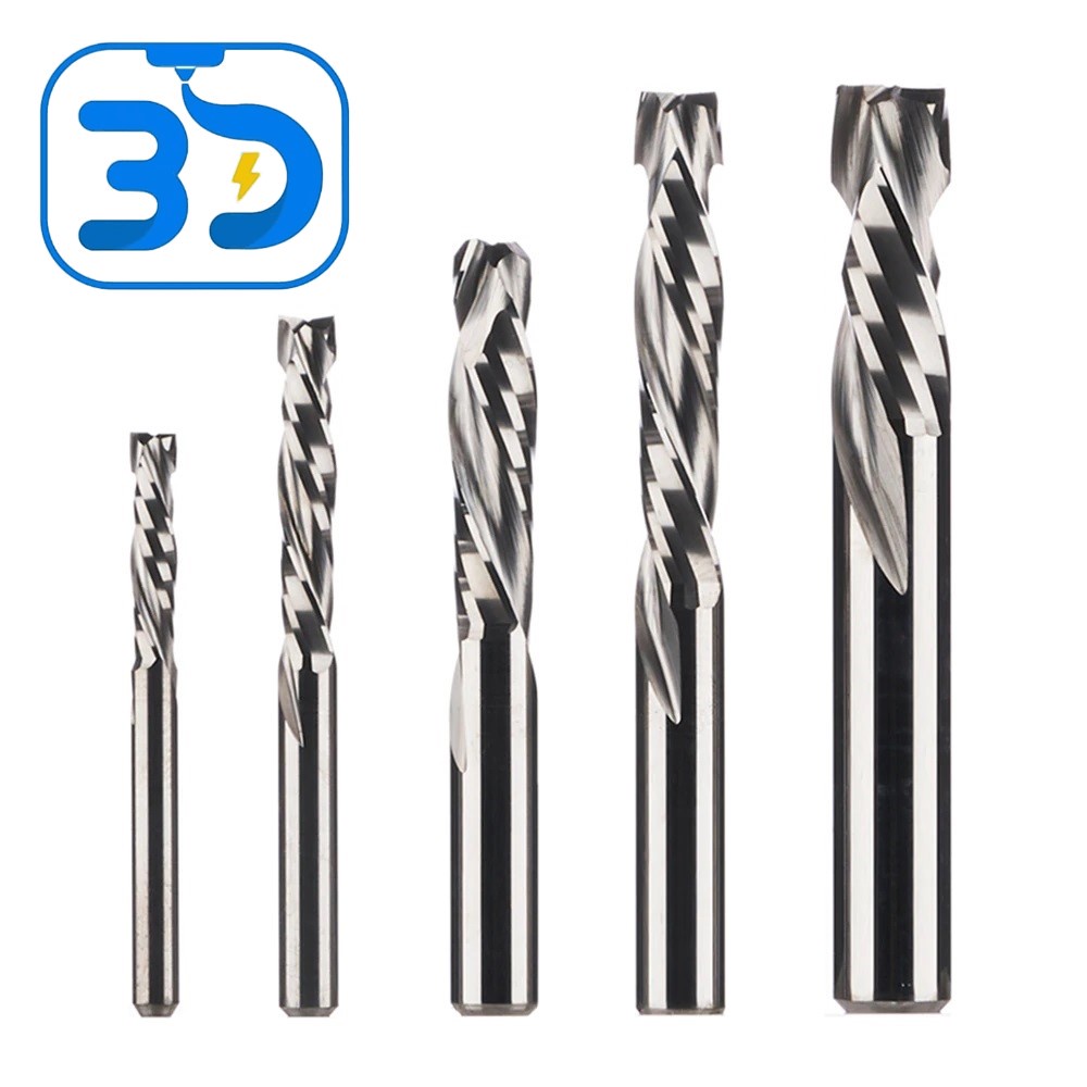 Jual Milling Cutter Woodwork UP & DOWN Cut 2 Flutes Spiral Carbide for ...