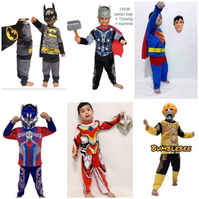 Jual Kostum superhero anak-anak / setelan panjang karakter | Shopee ...