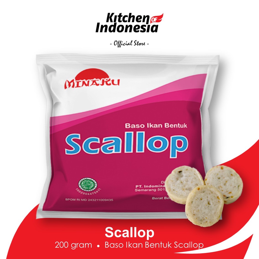 Jual MINAKU Scallop Ikan 200 gr - Kitchen of Indonesia | Shopee Indonesia