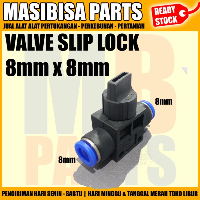 Jual SLIP LOCK FITTING / KERAN PNEUMATIC / VALVE ON / OFF 8mm - 8mm ...