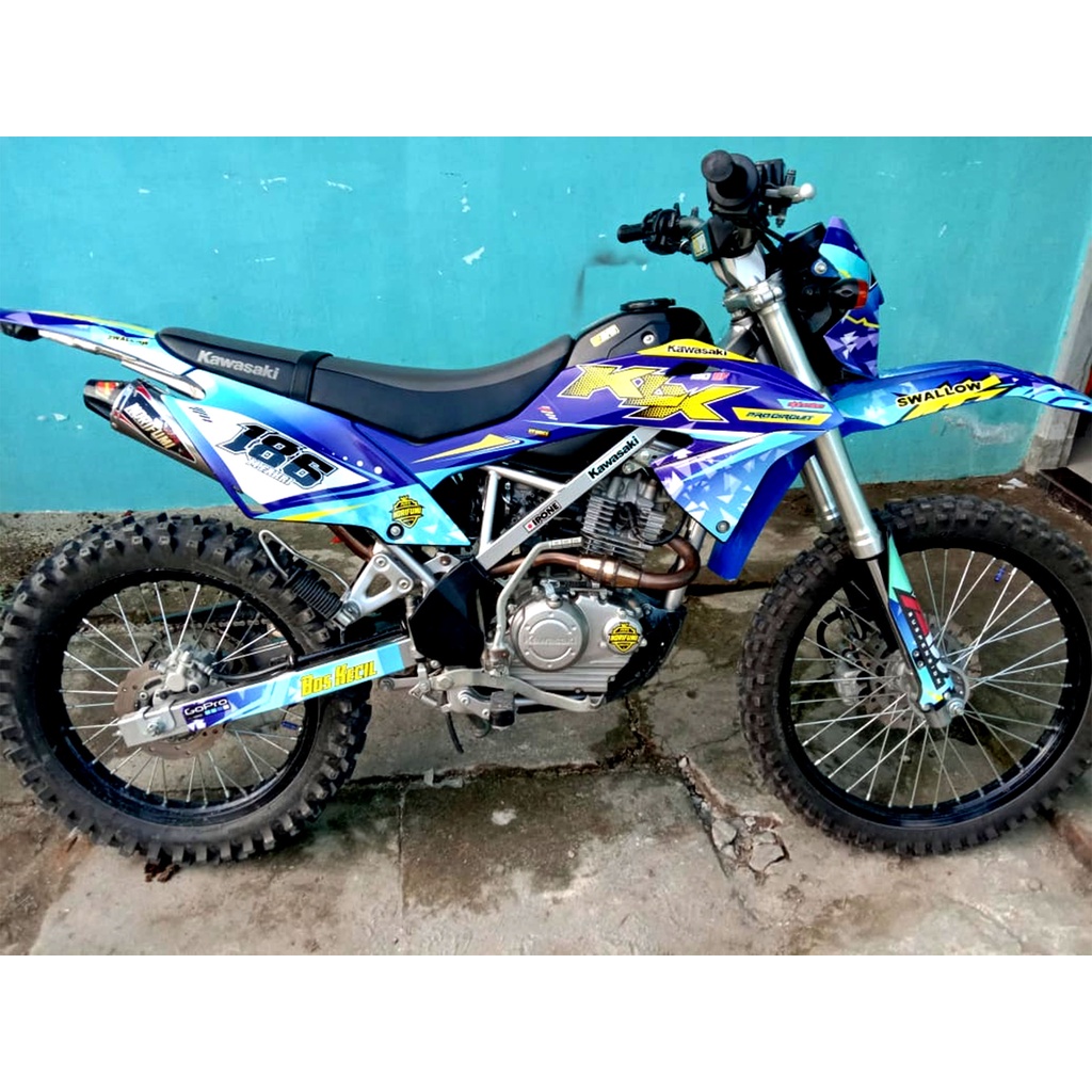 Jual decal klx bf Biru Tosca dan hitam sticker fullbodh | Shopee Indonesia