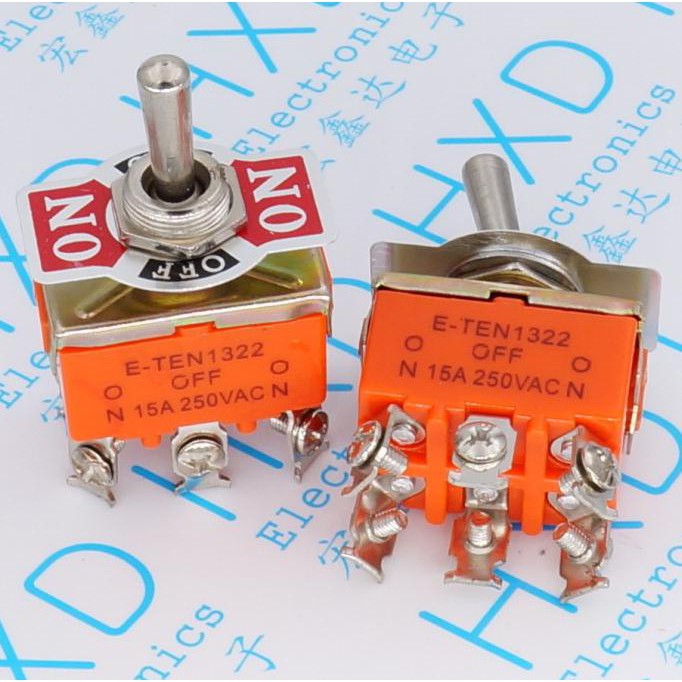Jual Saklar Toggle Switch Dpdt E-Ten 6 Kaki 1322 15A 250V (On-Off-On ...