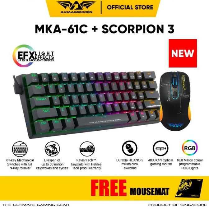 Jual Armaggeddon Mka-61C Mechanical Gaming Keyboard 60% Liritasabet ...