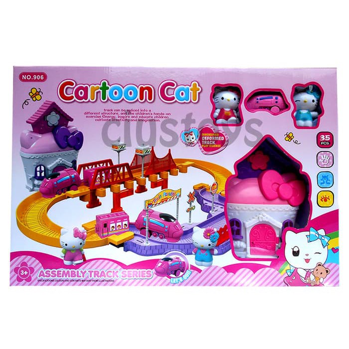 Jual TRACK CARTOON CAT HELLO KITTY 906 - MAINAN KERETA FIGURE HELLO ...