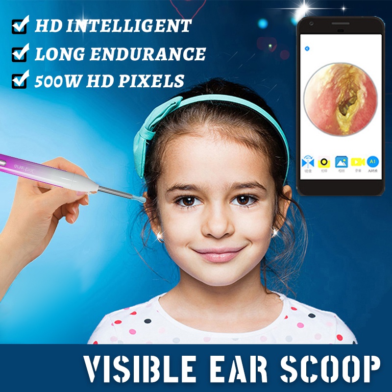 Jual Wireless Smart Visual Ear Cleaner Otoscope P1P2 Ear Wax Removal ...