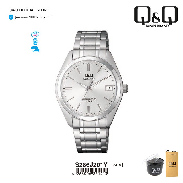 Jual Q&Q QnQ QQ Original Jam Tangan Pria Fashion Analog Rantai Stainless Steel - S286 S286J ...