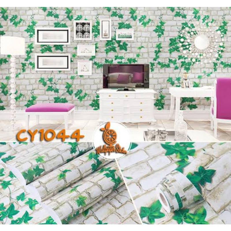 Jual Wallpaper Dinding Motif Bata Daun Premium Quality (45cm x 10m ...