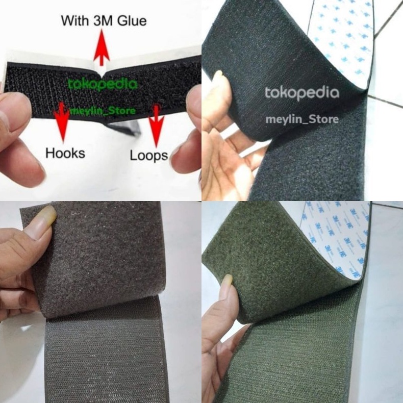 Jual velcro tape 2,5cm/3cm/5cm/10cm adhedive 3M | Shopee Indonesia