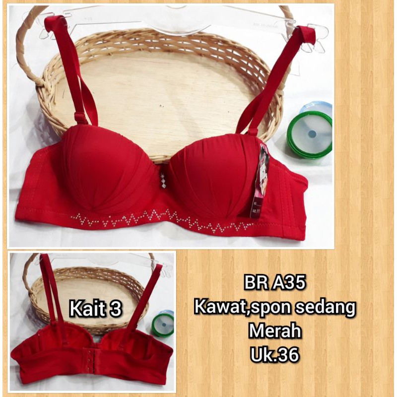 Jual Bra / BH BR A35 Merah kawat Spon sedang uk.36 | Shopee Indonesia