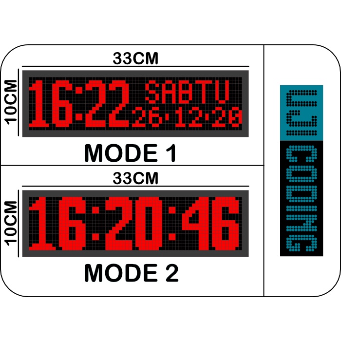 Jual JAM MEJA DINDING DIGITAL NTP PANEL P4 P4.75 RED MERAH SETTING WIFI ...