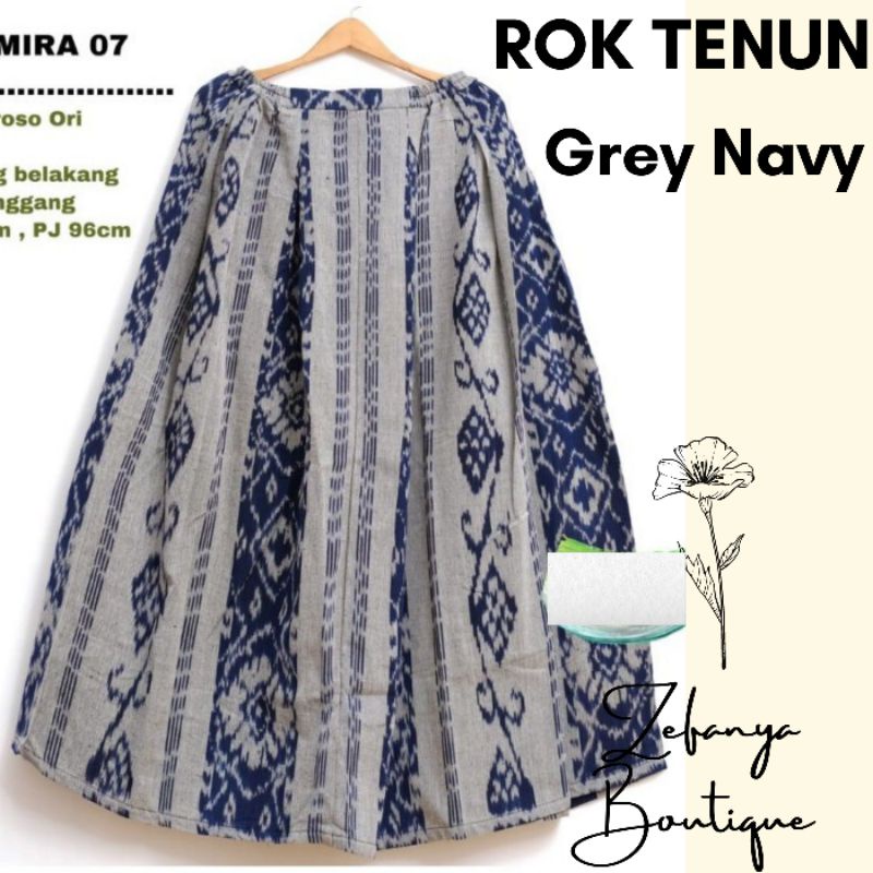 Jual ROK TENUN GREY NAVY - ROK TENUN IKAT JEPARA - BAWAHAN TENUN ...