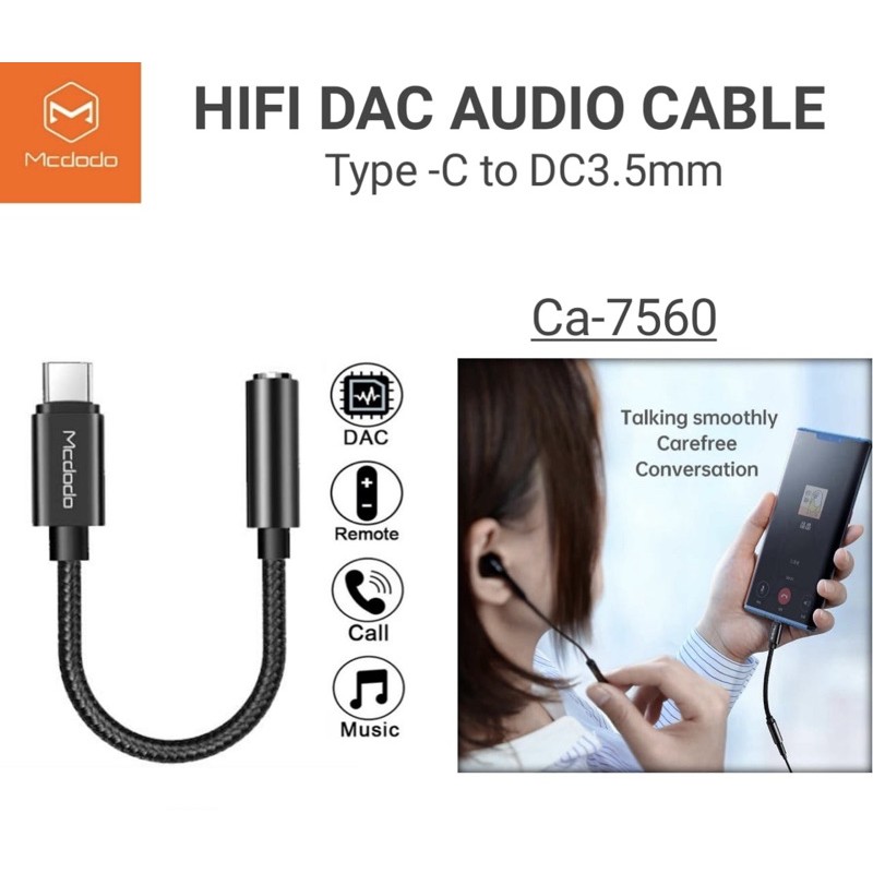 Jual Mcdodo Converter HIFI DAC Audio Type C to 3.5mm | Shopee Indonesia