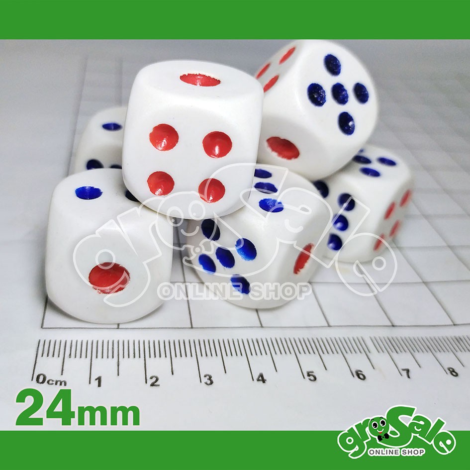 Jual Dadu Putih 24 mm Big Jumbo Dice Toys Pelengkap Permainan Board ...
