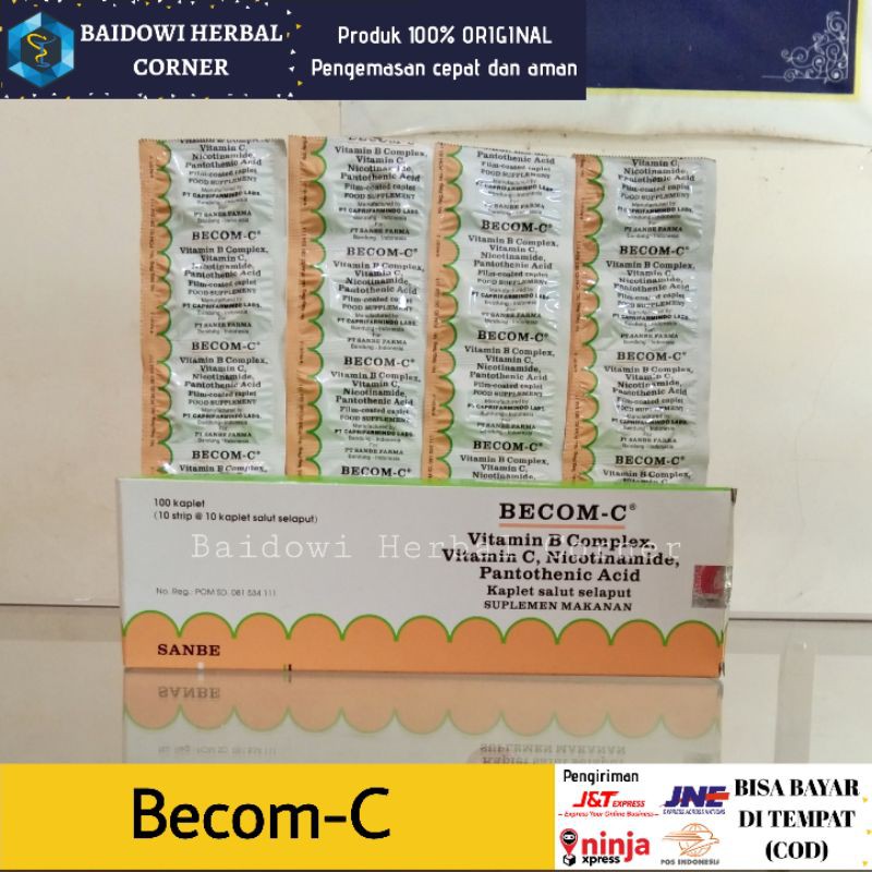 Jual BECOM-C STRIP 10 TABLET (VITAMIN C 500MG DAN VIT B COMPLEX ...