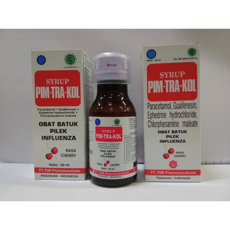 Jual Pim-Tra-Kol Syrup 60ml Obat Batuk Pilek (Chery) | Shopee Indonesia