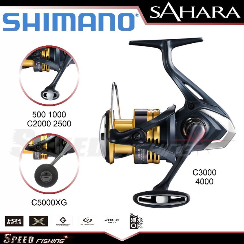 Jual Reel Sahara 2022 500 1000 C2000 2500 C3000 4000 C5000 HG XG Shimano Sahara FJ 2022 | Shopee ...