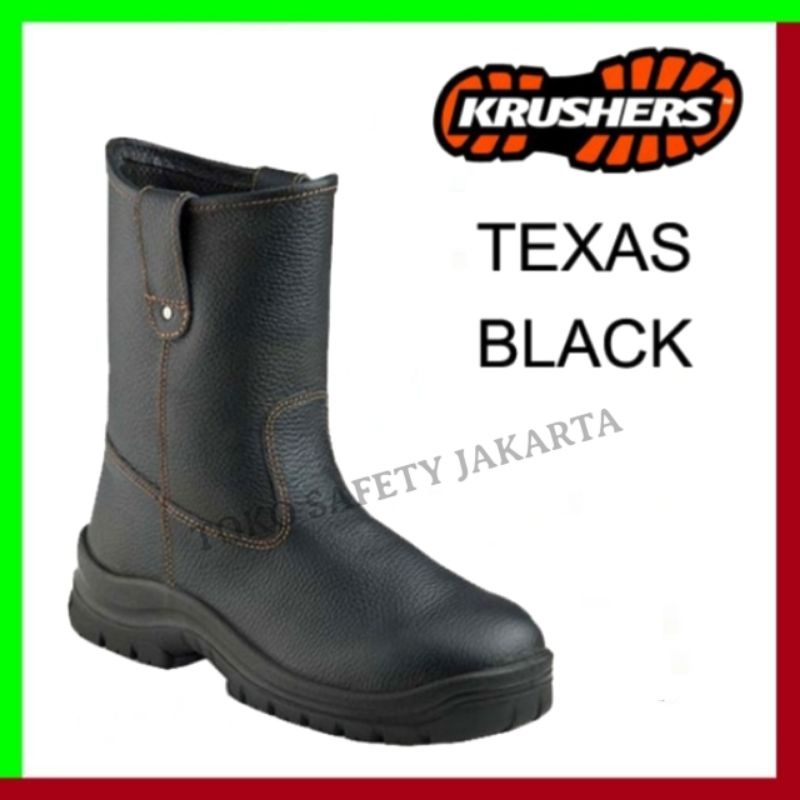 Jual Sepatu Safety Krushers Texas Black Original | Shopee Indonesia