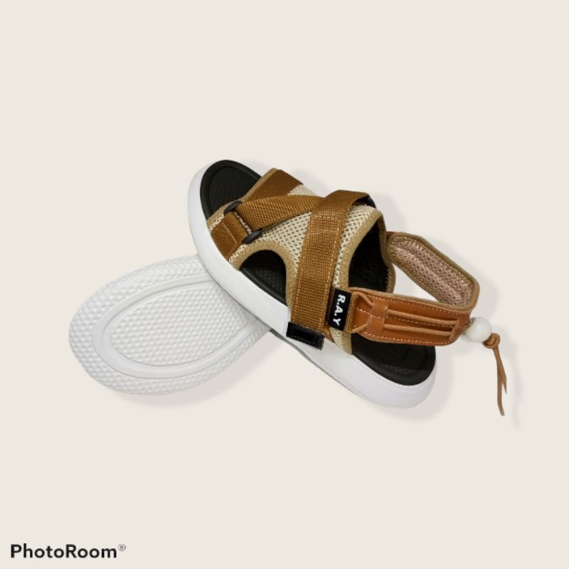 Jual RAY Footwear - Sandals Unisex - Bila Series ( White Brown ...