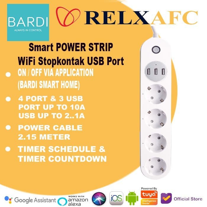 Jual BARDI Smart Extention Power Strips (Smart Stop Kontak WIFI) | Shopee Indonesia