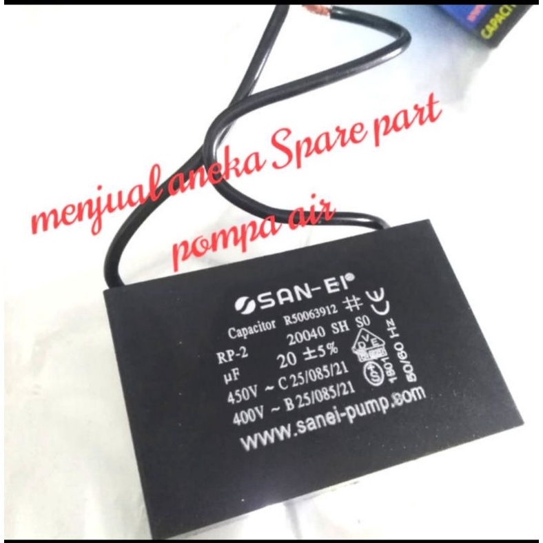 Jual KAPASITOR POMPA AIR 20UF 20 UF 450V 450 VAC CAPASITOR CONDENSATOR ...