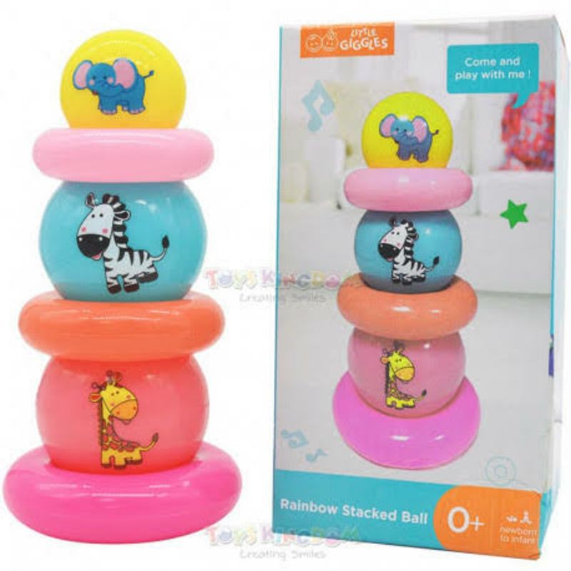 Jual Little Giggles Rainbow Stack Ball 0+ newborn to infant | Shopee ...