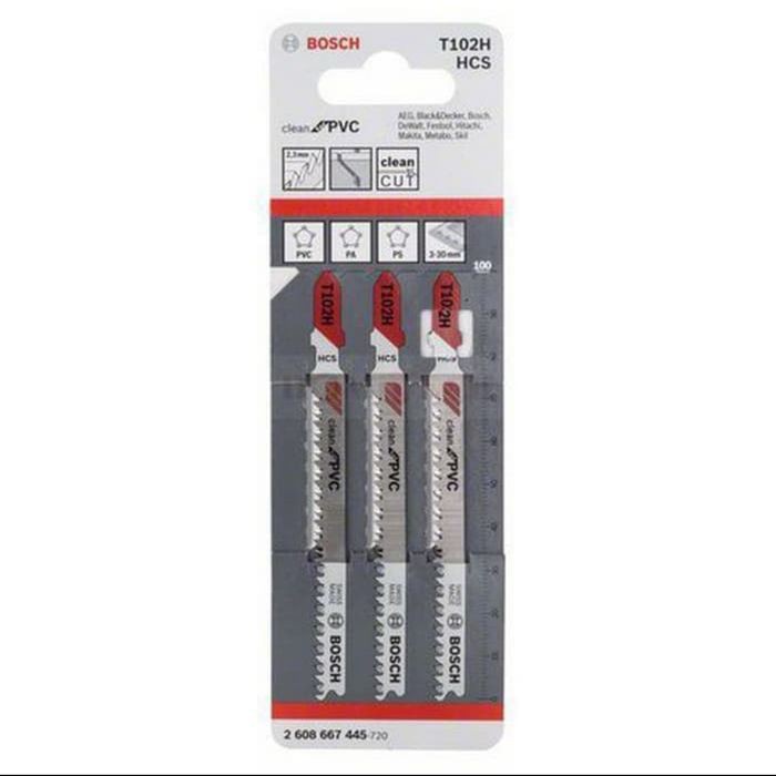 Jual Bosch Mata Jigsaw/Mata Gergaji T102H Bosch untuk Plastik/Fiber/PVC ...